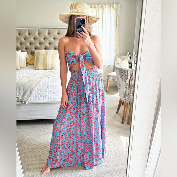 Tiare Hawaii | Dresses | Tiare Hawaii Strapless Floral Maxi Dress | Poshmark
